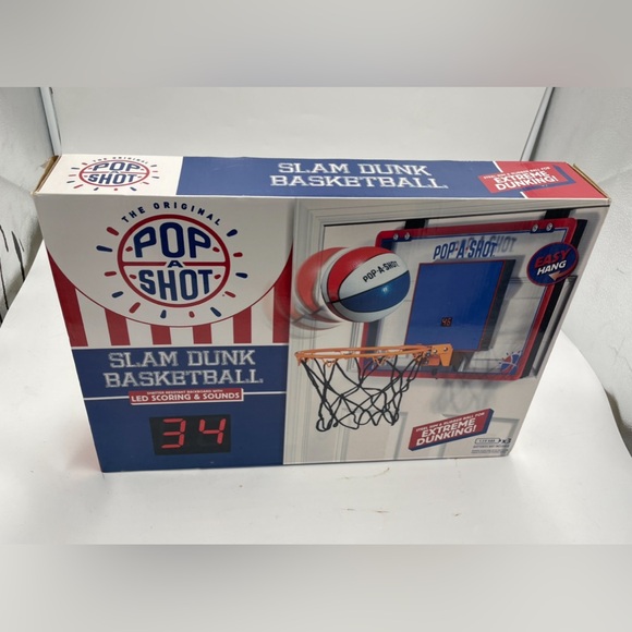 Toys | Pop A Shot Over The Door Slam Dunk Basketball Hoop With Led ...